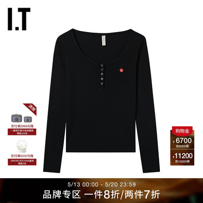 ITWITTHLOVE大圆领长袖T恤