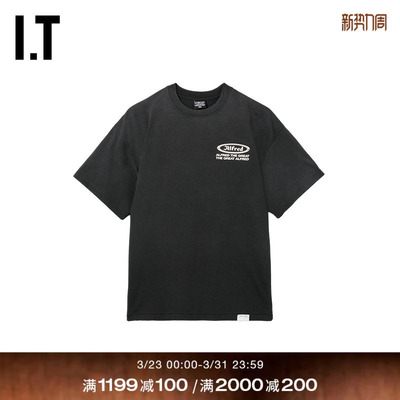 IT ALFRED男装宽松短袖T恤新款简约潮流logo图案装饰半袖61TS01MQ