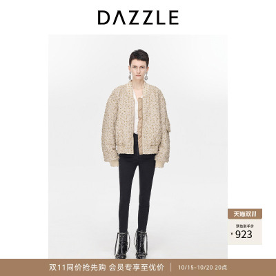 【奥莱专供】DAZZLE地素奥莱 花纱夹克冬季优雅别致棉服外套女