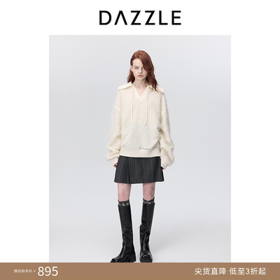 DAZZLE地素针织翻领套衫