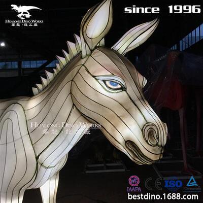 自贡灯会彩灯大型制作工厂动物模型造型动物彩灯驴子美陈展览