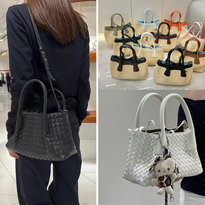 B家牛皮手工编织真皮女包Pinacoteca小号手提包欧洲站单肩购物袋