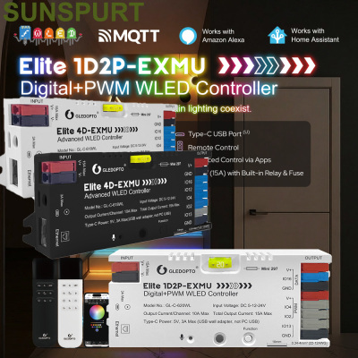 GLEDOPTO新外壳ESP32WLED幻彩控制器带麦克风以太网Type-C PWM4路