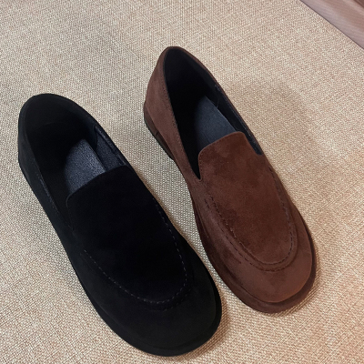 Dale黛迩慵懒一脚蹬豆豆鞋绒面