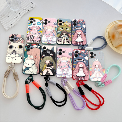 适用于红米note13r手机壳Miuinote13r潮男女RdemiNote13r软硅胶hongmiN0te13r挂绳Hmnotel3r小清新保护套防摔