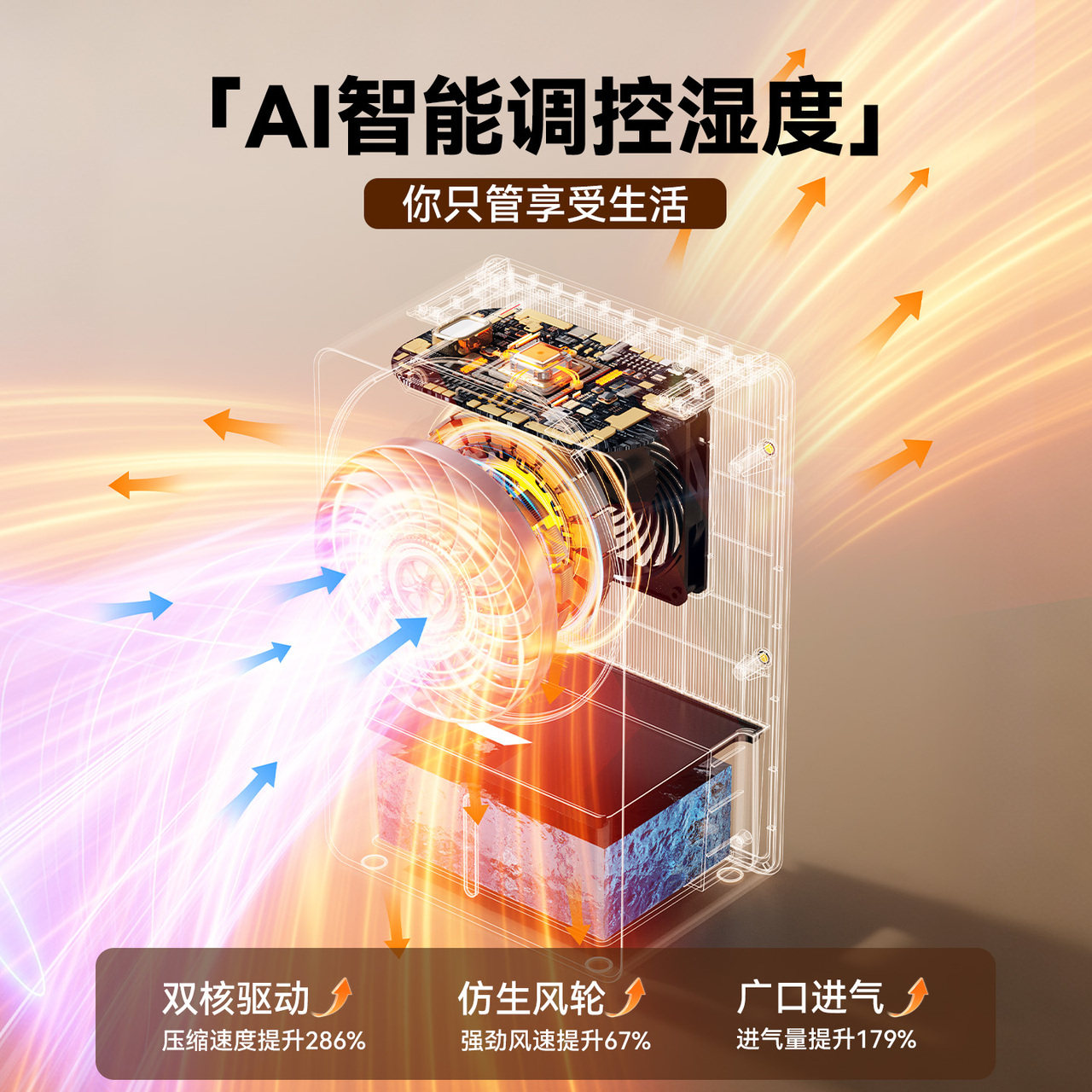 除湿机家用静音空气净化抽湿一体机卧室内地下室干燥宿舍吸湿器
