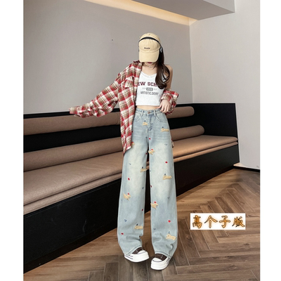 petty高个子卡通牛仔裤