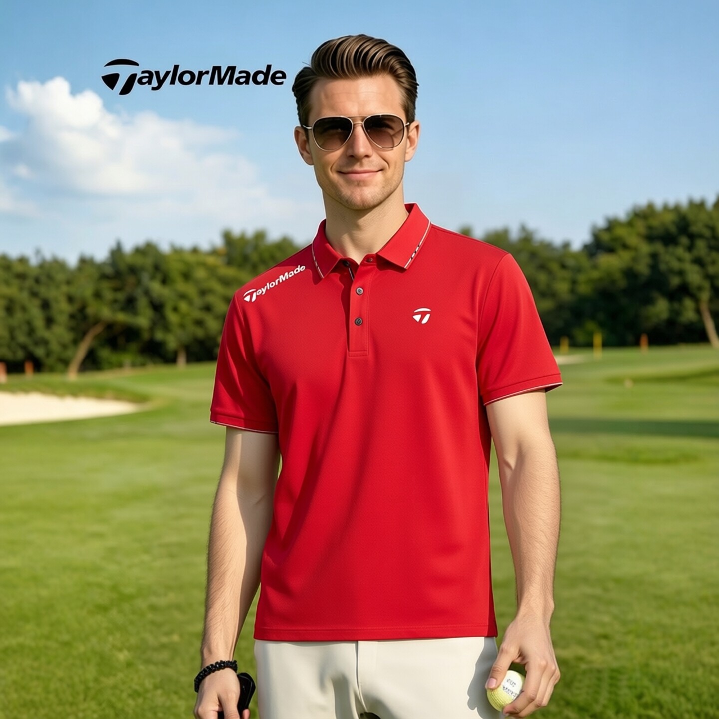 TaylorMade泰勒梅高尔夫男短袖桑蚕丝POLO衫商务休闲速干运动T恤