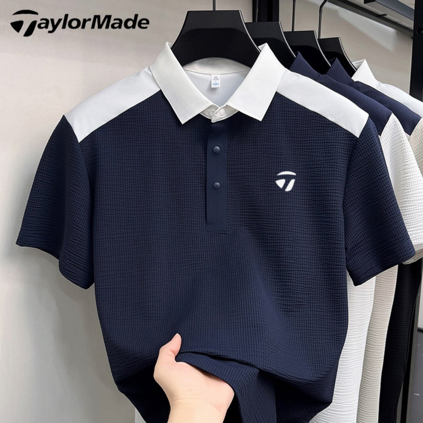 Taylormade泰勒梅男装高尔夫运动polo衫夏季户外运动冰丝短袖T恤
