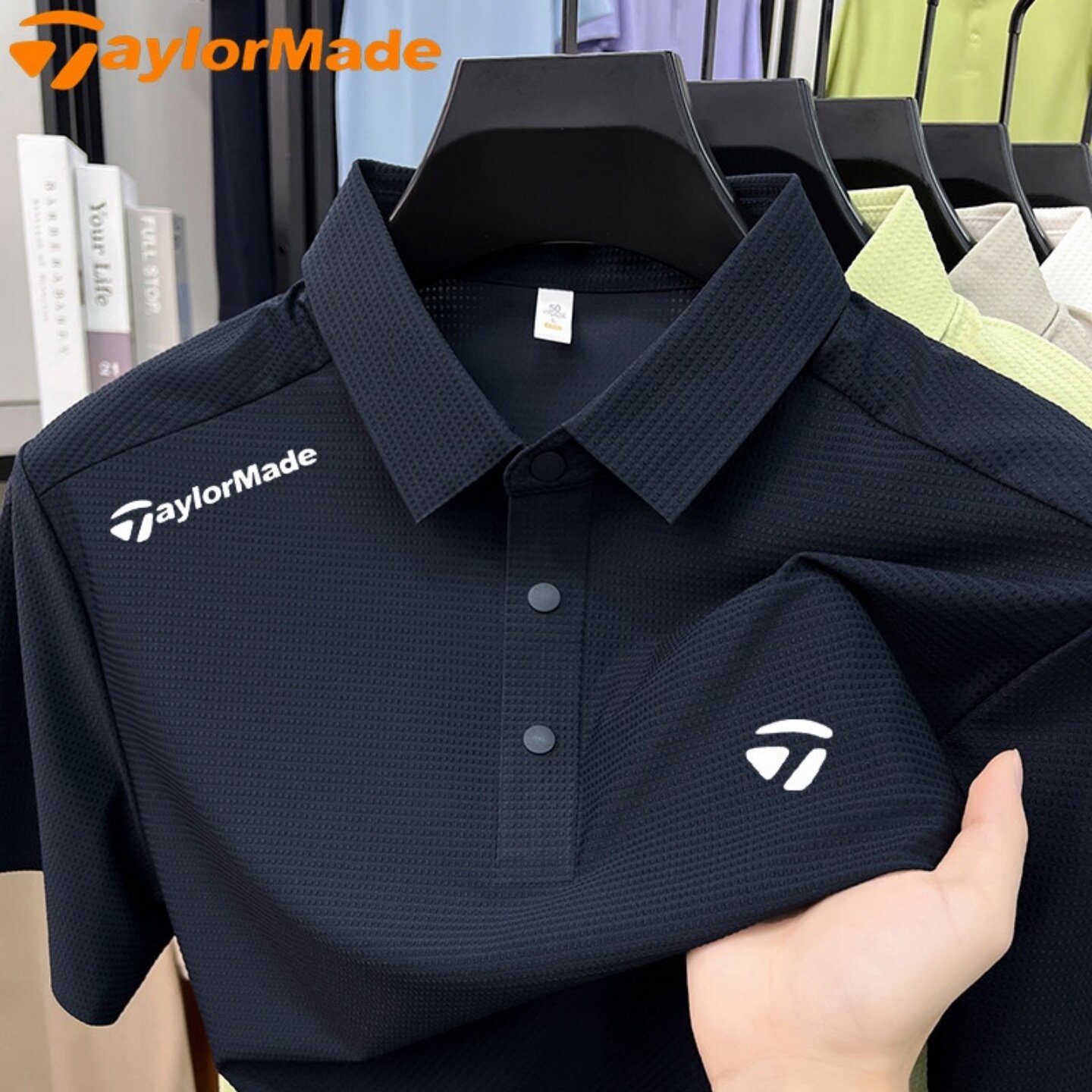 TaylorMade泰勒梅高尔夫男士短袖翻领POLO衫冰丝速干户外运动T恤