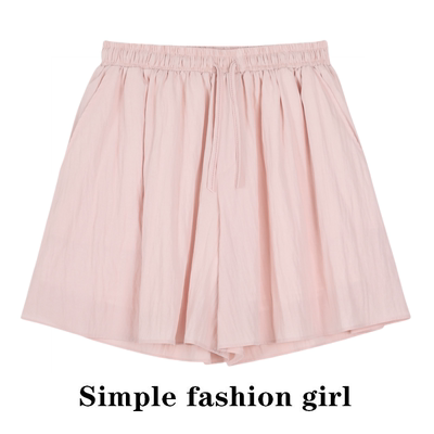 松紧腰斜插袋轻薄速干裙裤女短裤