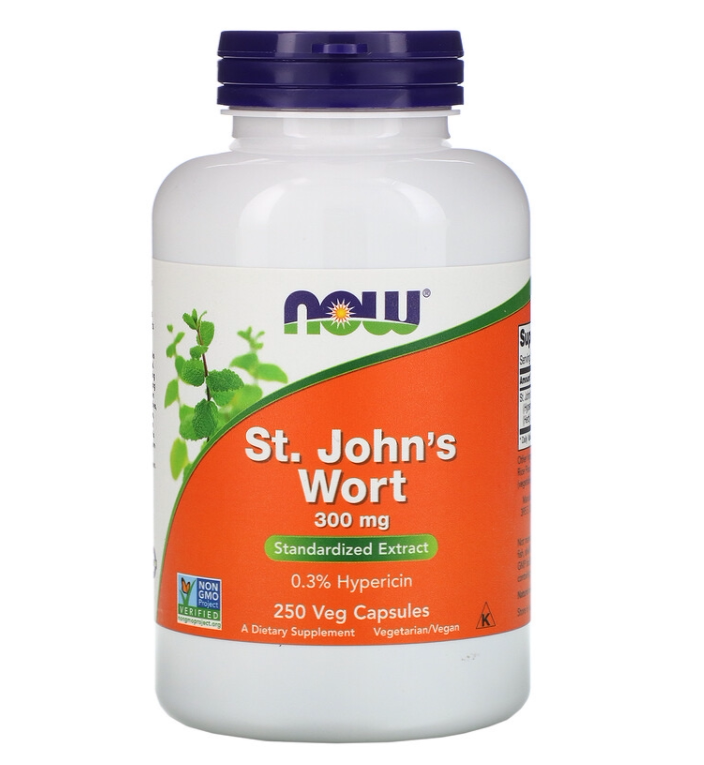 美国Now Foods圣约翰草提取物300mg250粒素食胶囊 St.John's