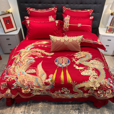 2026新款全棉贡缎婚庆四件套-琴瑟和鸣