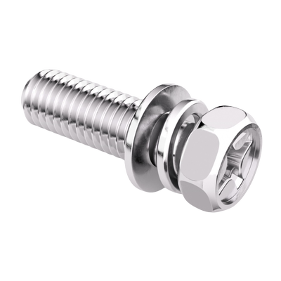 304不锈钢外六角十字三组合弹垫