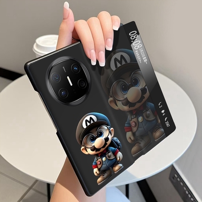 马里奥眼镜适用华为MateX6手机壳翻盖皮套MateX5折叠屏磁吸MateXT非凡大师智能视窗MateX3典藏版全包中轴X7