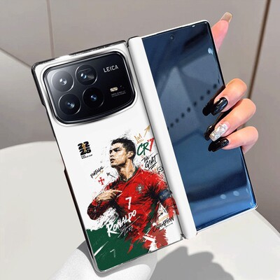 足球名将适用小米MIXFold4手机壳磁吸中轴全包高级皮套电镀银色边框MIXFold3折叠屏保护套个性超薄防摔皮革
