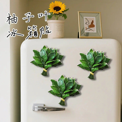 柚子叶冰箱贴去晦气磁贴转运