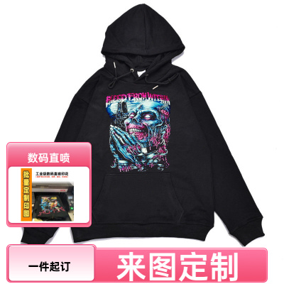 欧美硬核摇滚金属乐队印花卫衣