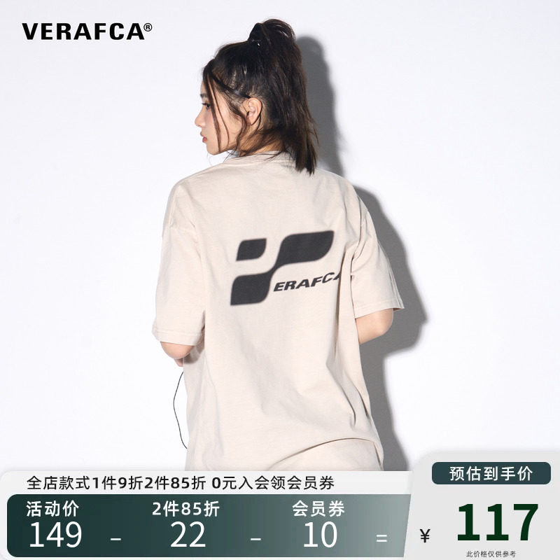 VFC/VERAF CA幻影印花字母T恤夏季新款基础复古潮流短袖上衣男女_虎窝淘