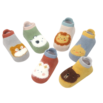 ROB卡通防滑地板袜冬季加绒加厚