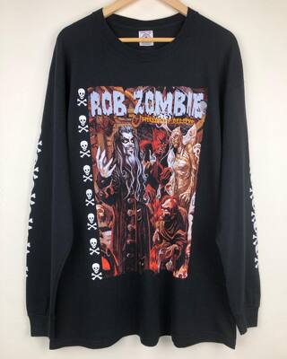 Rob zombie 罗伯 僵尸美式古着vintage重金属长袖T恤西海岸重机车