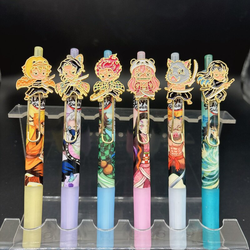 鬼灭中性笔蝴蝶笔卡通动漫三角洲行动周边按动笔小学生专用考试笔