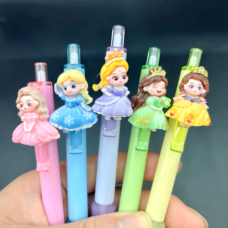 公主造型中性笔冰雪奇缘艾莎公主按动笔高颜值ins风刷题笔少女心,