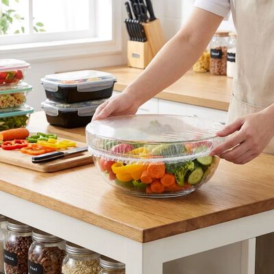 Disposable Food Storage Covers - Elastic Plastic Bowl Lids,