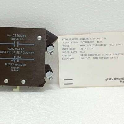 议价CUTLER HAMMER C320KB8 1NO 1NC AUXILIARY CONTACT C320KGS4