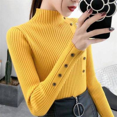 2023 Women Autumn Knitted Slim Sweaters Solid Knitted Female