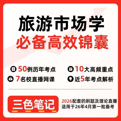 无需真题00192旅游市场学 自考笔记 考点内部资料 串讲讲义重点 全程无忧题库讲义  网课讲义 密卷押题