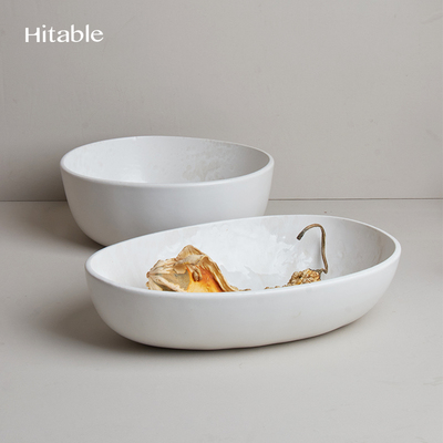 Hitable珍珠 超大异形钵家用客厅水果碗大容量