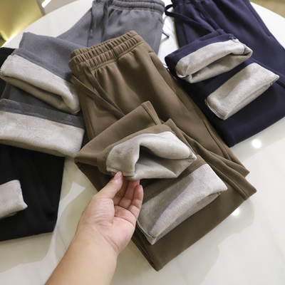 抗风保暖~秋冬男士柔软亲肤松紧腰加绒保暖直筒休闲裤运动加绒裤