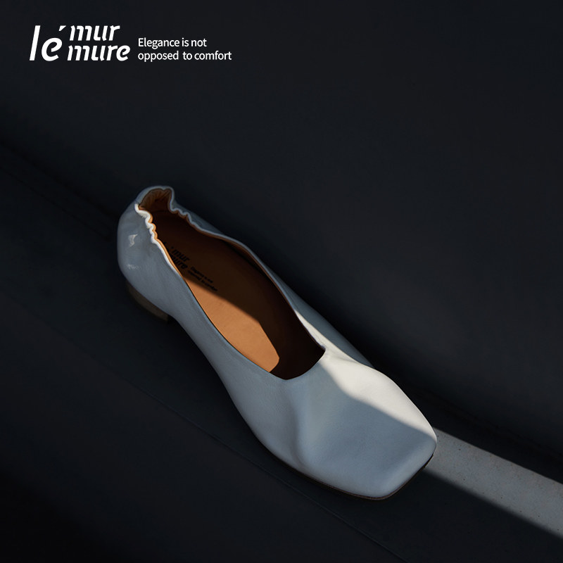 Le' Murmure意大利进口水洗复古马皮纯手工方头奶奶鞋固特异工艺_虎窝淘
