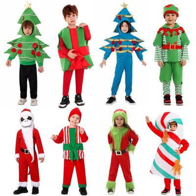 圣诞节儿童小精灵圣诞系列表演服装男童女童西装圣诞树麋鹿舞台服