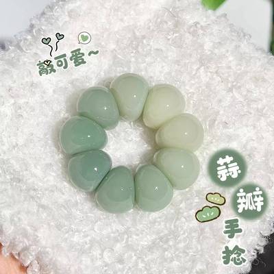 清新绿蒜瓣菩提猪大肠手摸手捻女生指尖文玩盘玩菩提子手把件