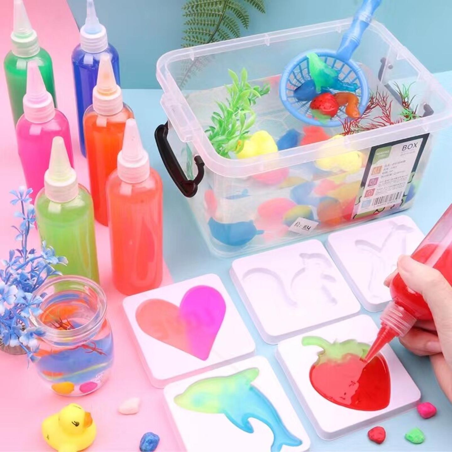 幼儿园模型特别染料玩具泡大珠水魔法手办模具半成品小动物水晶球