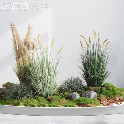 仿生绿植狗尾巴草洋葱草盆栽INS风餐厅造景Artificial plants