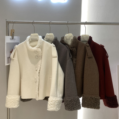 一善店时尚潮流百搭宽松羊毛外套（含95羊毛）88705