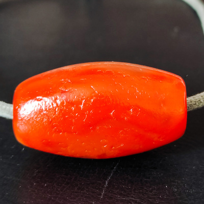 藏传回流原矿天然甘南红玛瑙勒子锁骨链满色满肉柿子红桶珠项链男