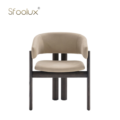 Sfoolux意式极简BIARRITZ艺术设计实木餐椅大平层客厅休闲扶手椅