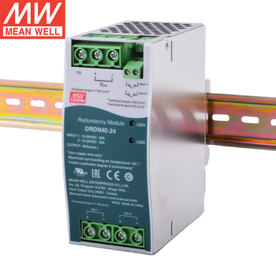 DRDN40-24冗余电源台湾明纬24V40A DIN导轨安装电源控制模块新品