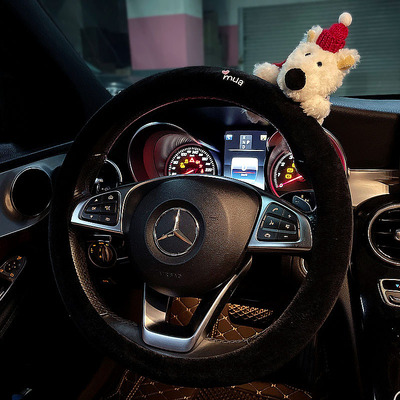 2025新款汽车方向盘套冬季毛绒保暖加热四季通用防滑保护车把套女