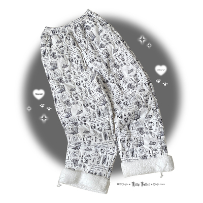 KittyBxllet原创【兔兔诊疗室】休闲运动印花亚宅图案棉裤长裤