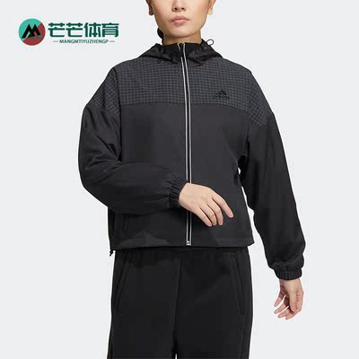 阿迪达斯女运动宽松连帽外套