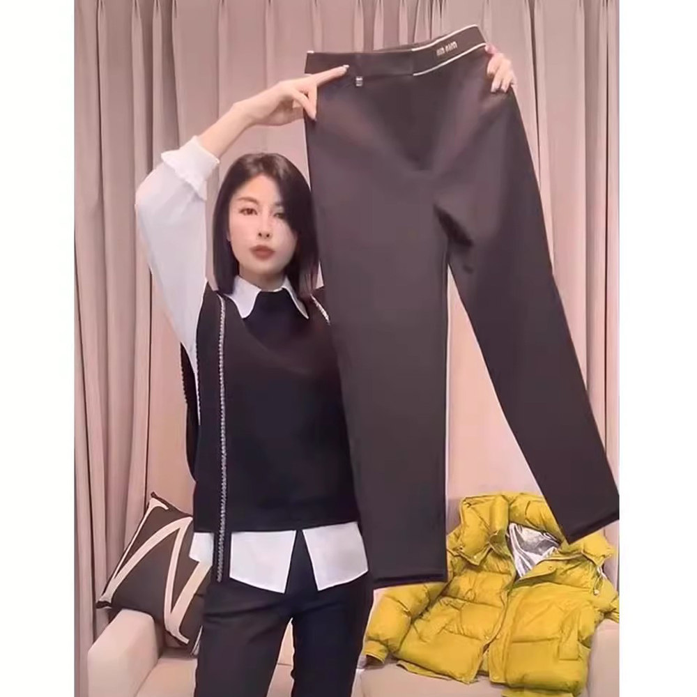 梨形身材黑色显瘦烟管休闲裤女2026春款欧货高腰弹力直筒九分裤子