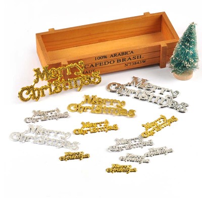 圣诞节装饰挂牌Merry Christmas圣诞树顶挂件DIY装扮配件