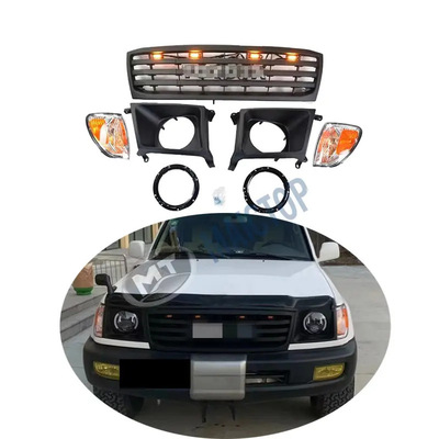 适用于98-07年款丰田兰德酷路泽LC100带灯中网大灯角灯套装