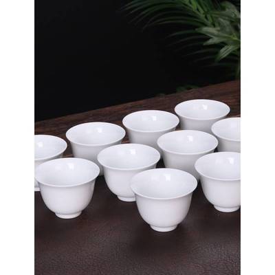 白酒杯祭祖陶瓷祭祀三钱杯酒杯白瓷白酒酒盅一口品茗杯供奉小酒杯