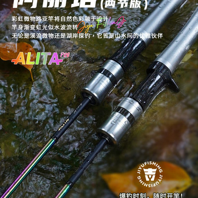 阿丽塔两节路亚竿微物彩虹直柄枪柄溪流马口白条轻量泛用钓鱼竿